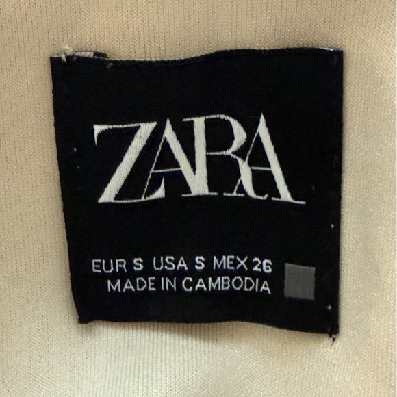 Zara | Jackets & Coats | Zara Cream Fabric Label | Poshmark